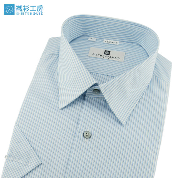 皮爾帕門pb淺藍色細條紋寬鬆短袖襯衫65045-05-襯衫工房 | 襯衫工房