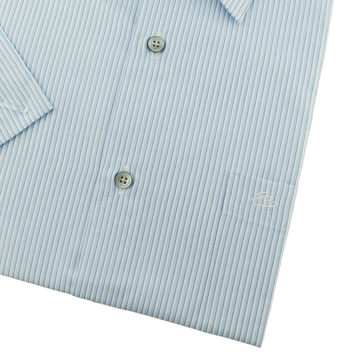 皮爾帕門pb淺藍色細條紋寬鬆短袖襯衫65045-05-襯衫工房 | 襯衫工房